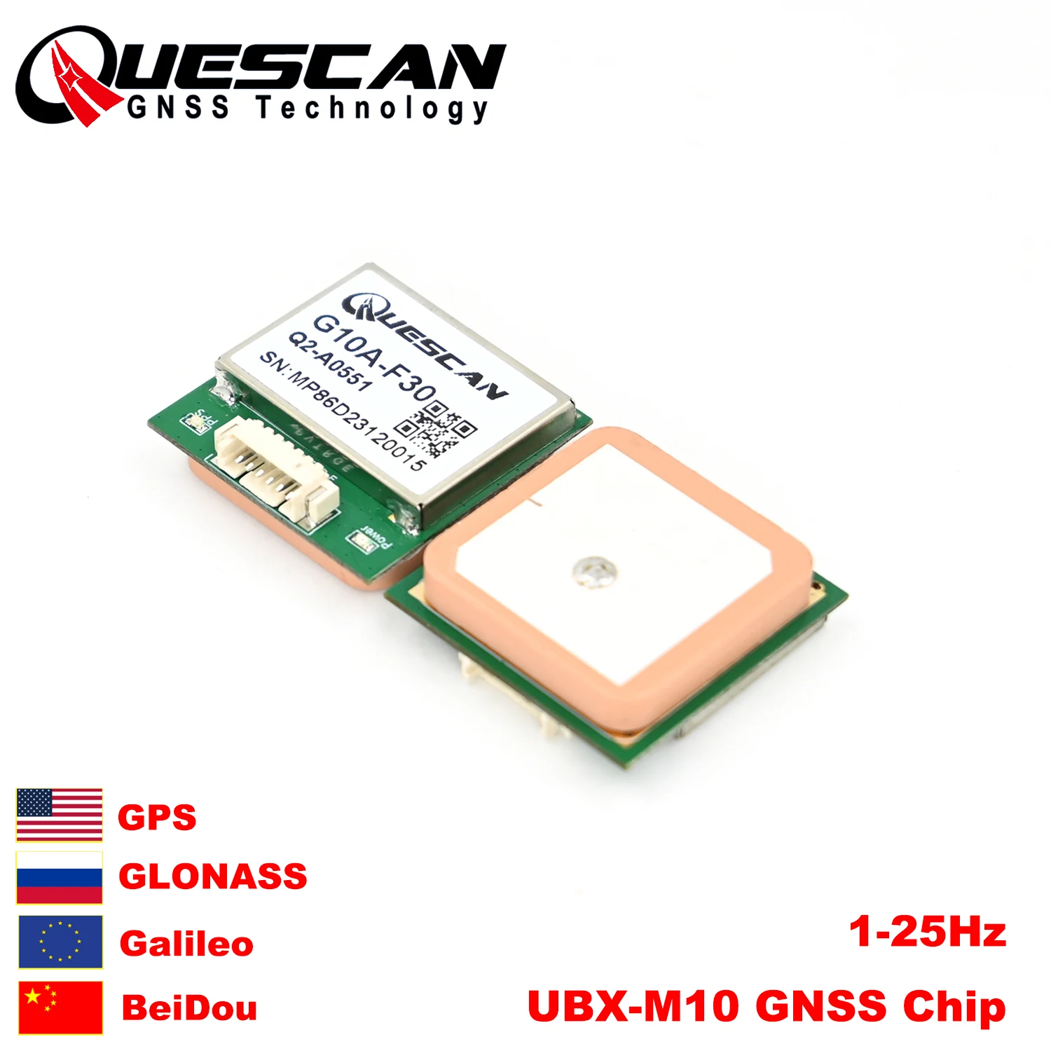 Quescan-G10A-F30-UBX-M10050-KB-M10-GPS-GNSS-Module-GPS-Galileo-GLONASS ...
