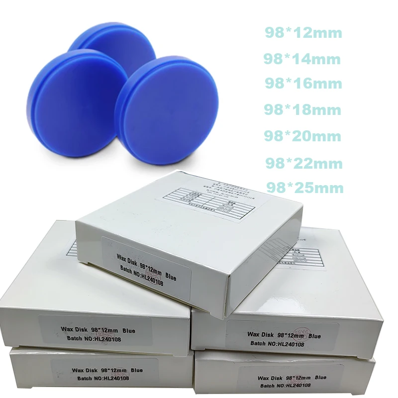 5-Piece-Dental-Wax-Blocks-Carving-Disc-Blue-Blank-Materials-98mm-10 ...