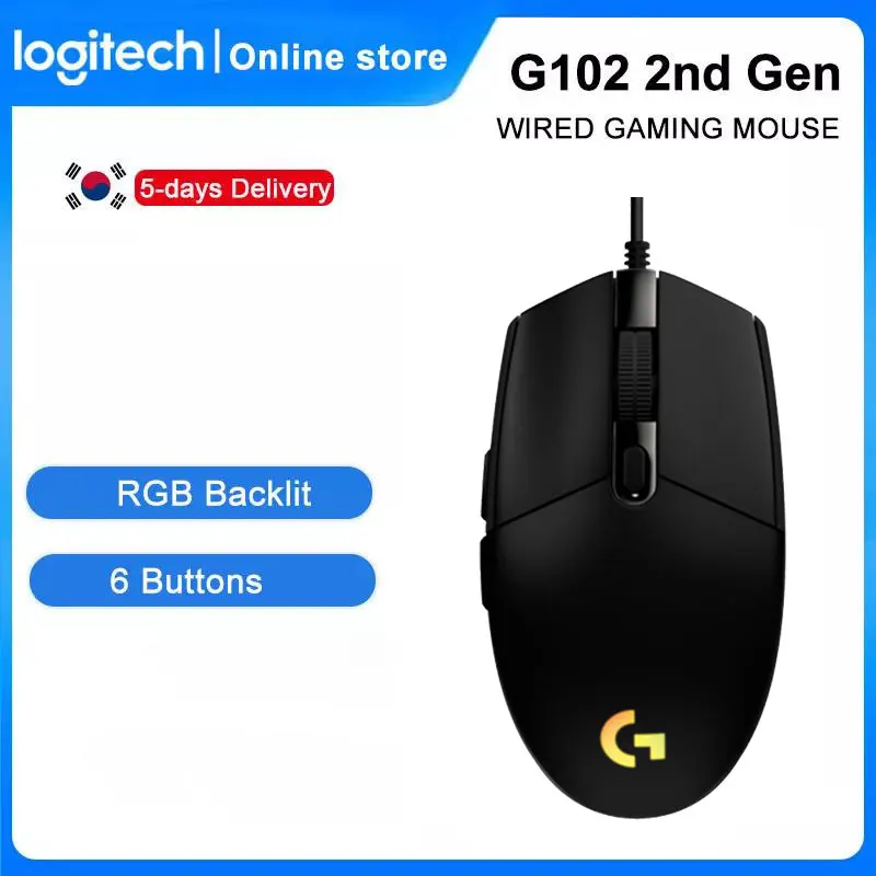 Logitech-G102-LIGHTSYNC-2nd-Gen-Gaming-Mouse-6-Buttons-8000-DPI-Wired ...