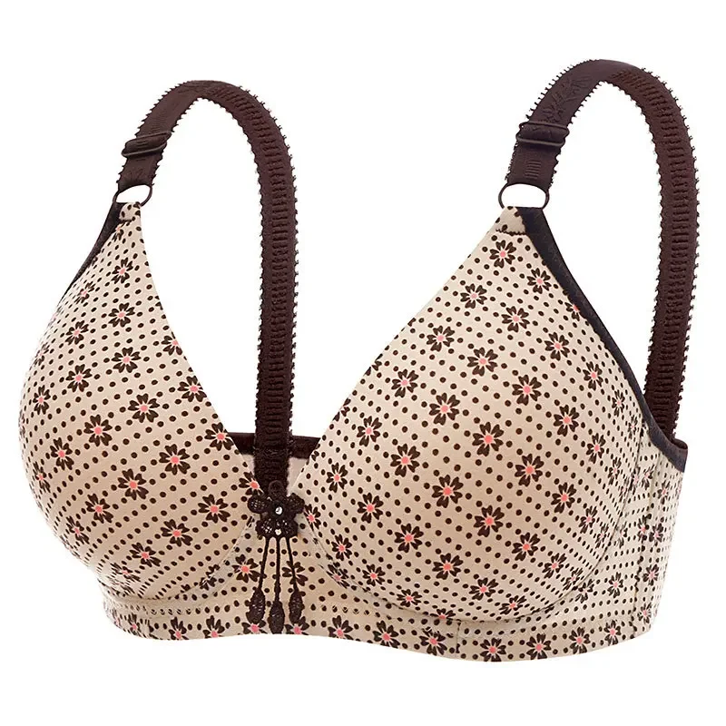 Ladies Mum Printed Bra Thin Section Mom Underwear Women Comfortable ...
