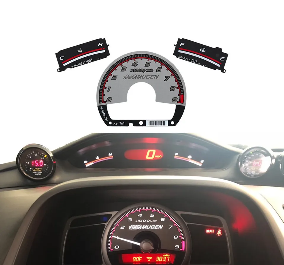 Guage Face White Red Custom Indiglo Reverse Instrument Cluster Panel ...