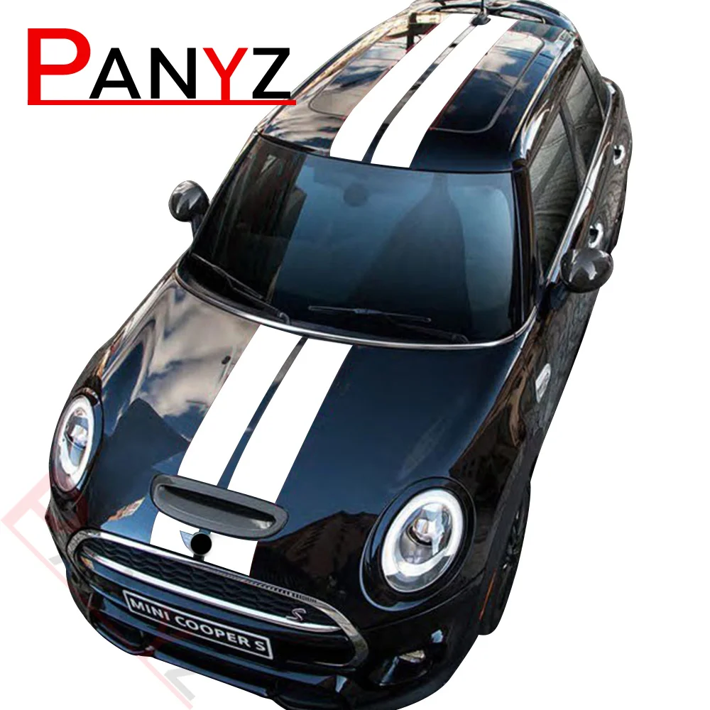 Car-Styling-Dual-Rally-Racing-Bonnet-Boot-Rear-Roof-Stripes-Decal ...