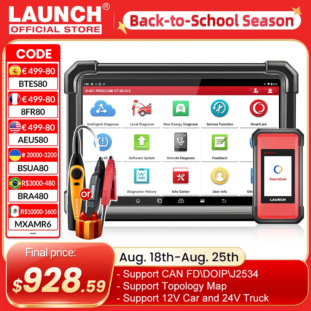 New-Arrival-LAUNCH-X431-PRO3S-SmartLink-HD-12V-Car-24V-Truck-Full ...
