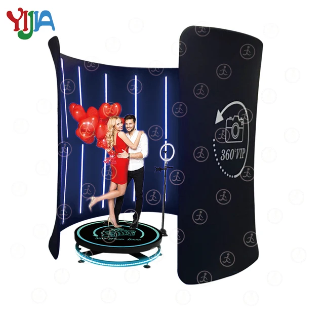 Portable 360 Spin Photo Booth Backdrop 360 Photo Booth Enclosure LED ...