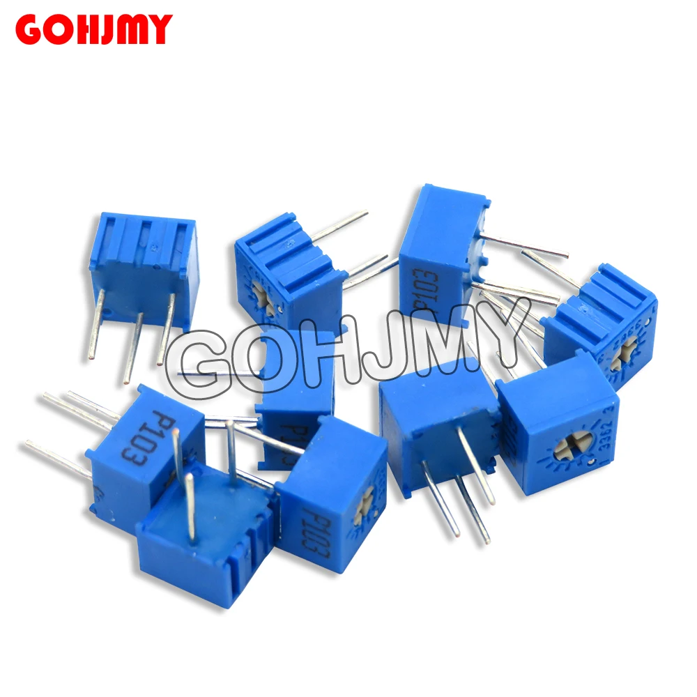 Trimpo 트리머 전위차계 3362P 저항 101 201 501 102 202 502 103, 3362 500R 1K 2K ...