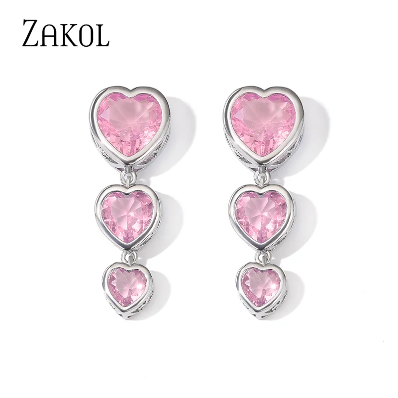 ZAKOL-Romantic-Pink-Love-Heart-Zircon-Drop-Earrings-for-Women-Bling-Long-Birdal-Earring-Fashion ...