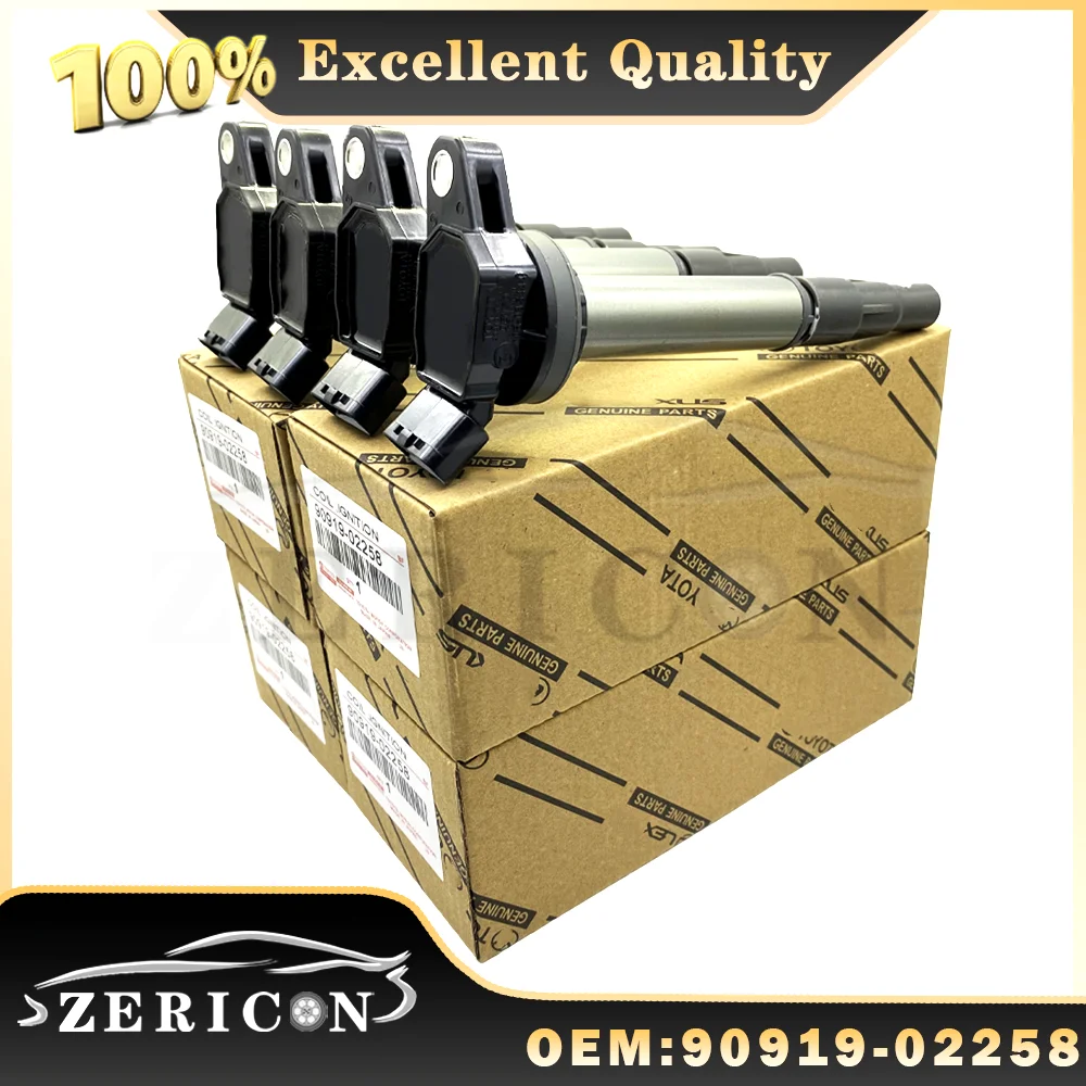 1-4PCS-New-Ignition-Coil-90919-02258-90919-02252-For-Denso-Toyota ...