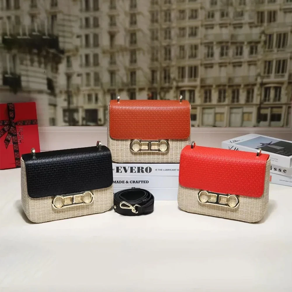 Fashion-New-Grass-Women-s-Flip-Bag-Elegant-Travel-Durable-Metal ...