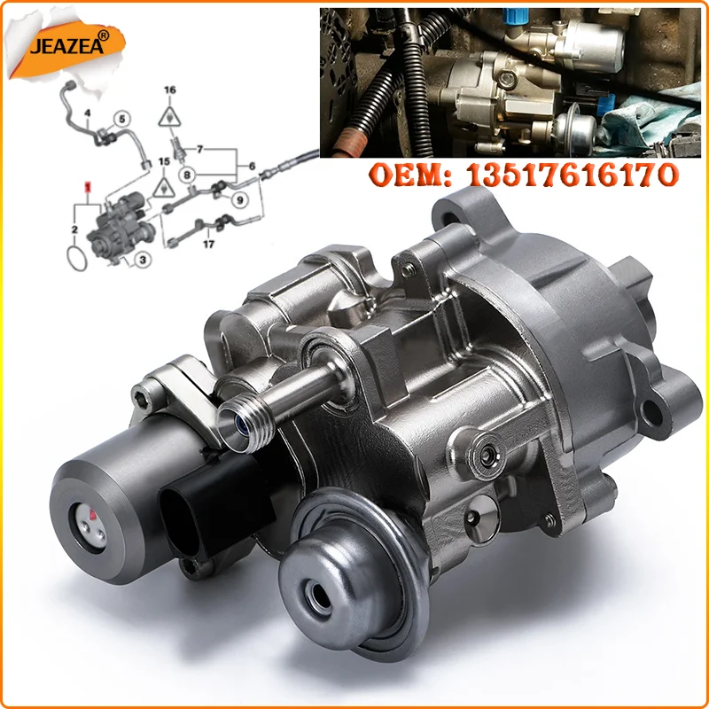 JEAZEA High Pressure Fuel Pump Oil Pump 13517616170 13518604231 ...