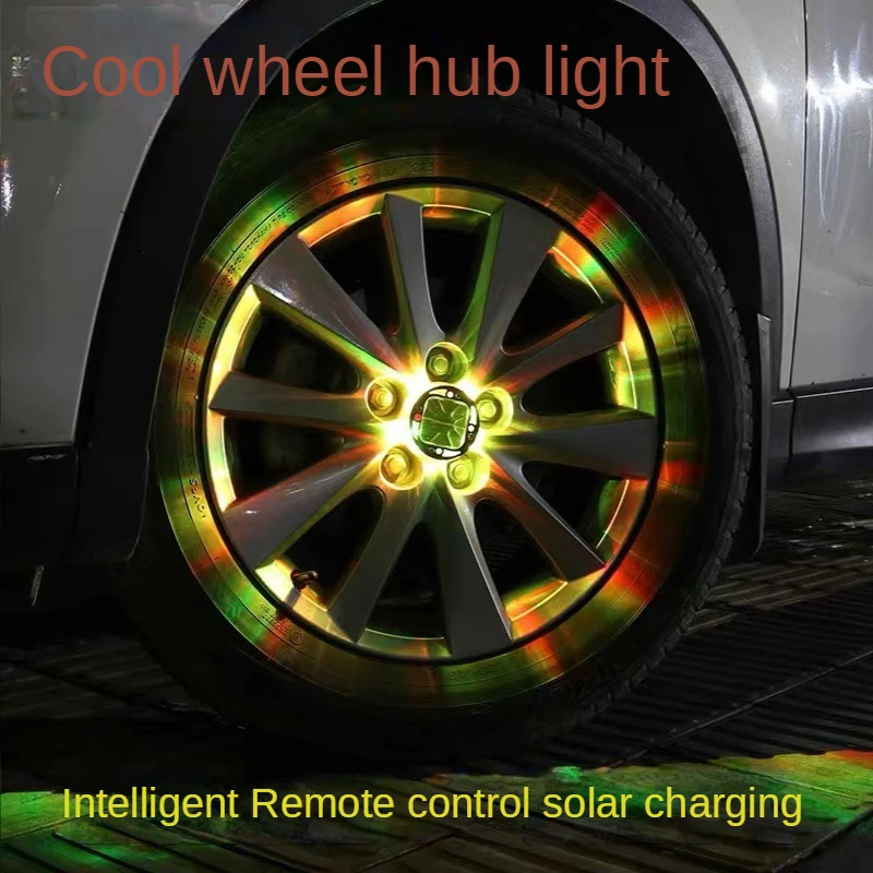LED RGB 자동차 자동 태양 에너지 플래시 휠 타이어 림 라이트 램프 장식, 트럭 골프 카트용 자동차 스타일링 액세서리, 4 ...