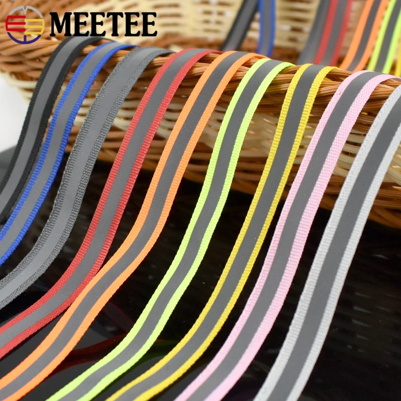 50Yards-10mm-Safety-Warning-Nylon-Band-Reflective-Webbing-Pet-Uniform ...