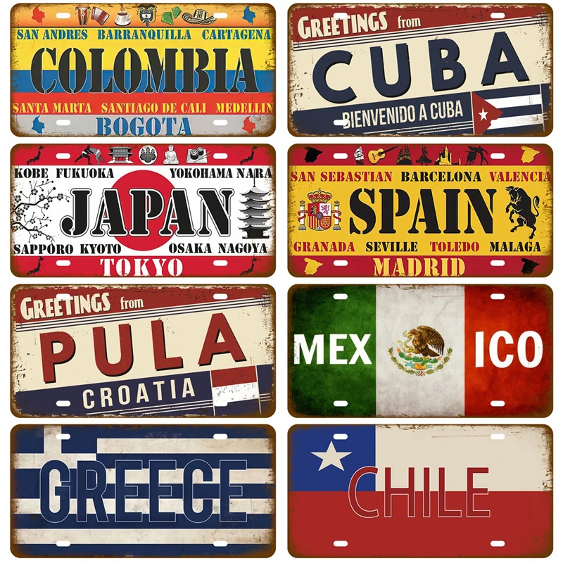 Bandeira-Nacional-Metal-Sign-Placa-Tin-Sign-Placa-Vintage-Garagem-Bar ...