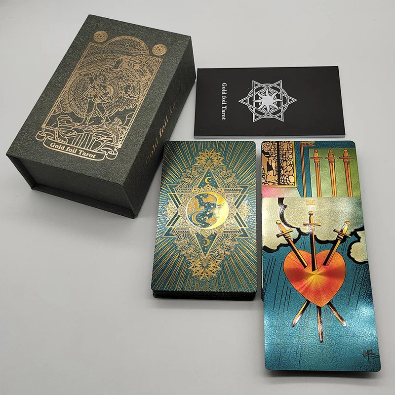 New-Gold-Tarot-Cards-Beautiful-Waterproof-Deck-Mystery-Board-Game ...