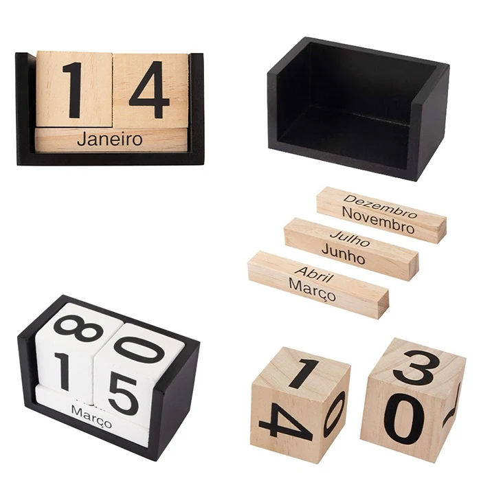 Permanent Table Calendar Cube MDF/Wood 13X7x7,8 - AliExpress 39