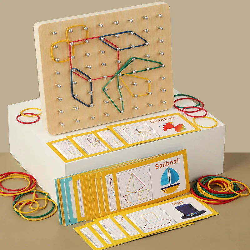 Geoboard-Montessori-de-madera-para-ni-os-bloque-manipulativo-matem-tico ...