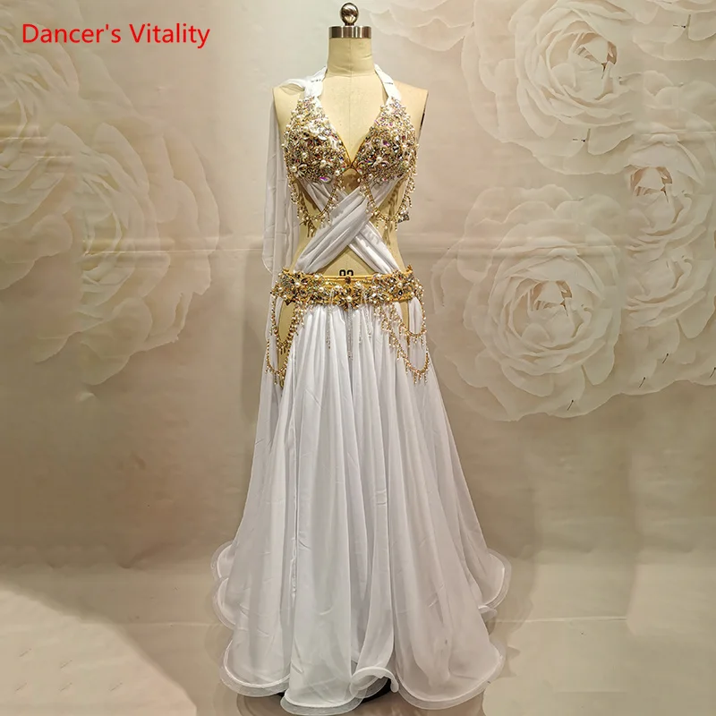 Belly-Dance-Competition-Set-White-Elegant-Belly-Dance-Big-Swing-Split ...