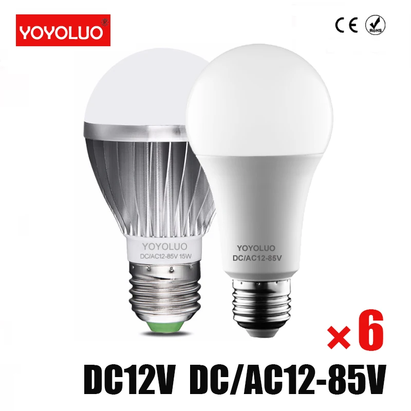 Nova lâmpada led de 12 v, 24v, 36v, 48v, e27, 3w, 6w, 9w, 12w e 15w ...
