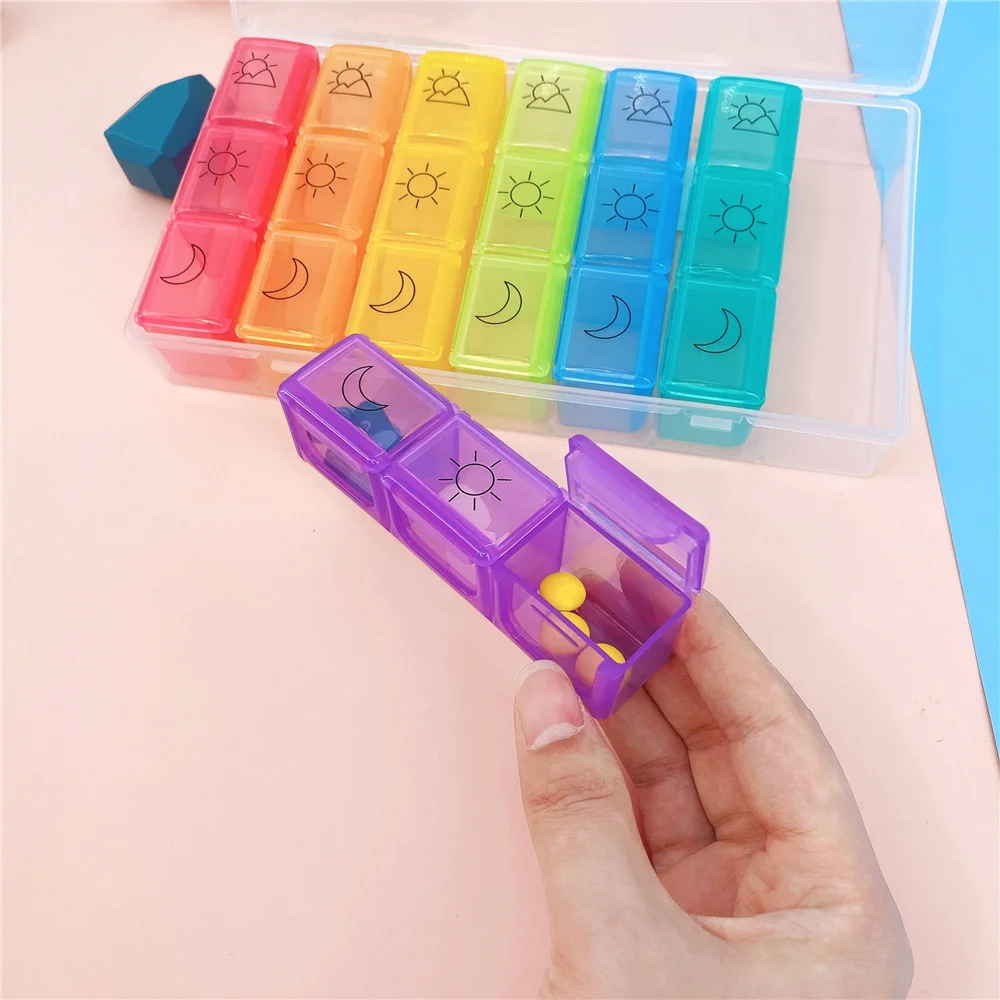3-Row-21-Grids-7-Days-Weekly-Pill-Case-Medicine-Tablet-Dispenser ...