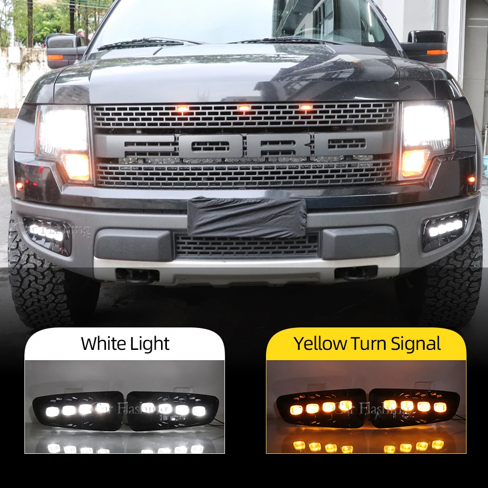 1-Pair-DRL-LED-Daytime-Running-Lights-For-Ford-Raptor-SVT-F150-2009 ...