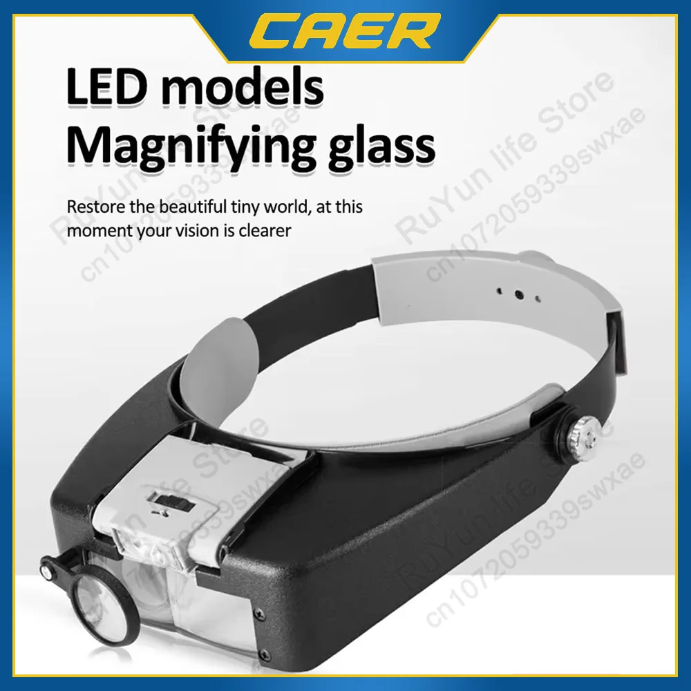 LED-Illumination-Headband-Magnifier-10X-Helmet-Style-Adjustable ...