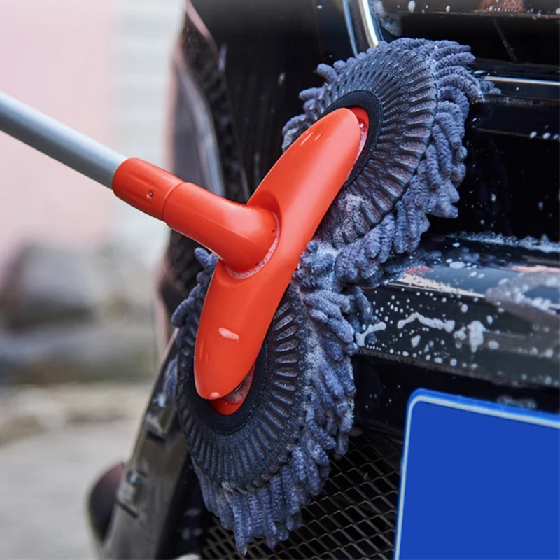 Rotating-Double-Brush-Head-Car-Wash-Mop-Auto-Supplies-Three-Section ...
