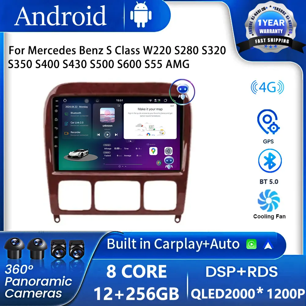 QLED-IPS-Android-OS-Car-Radio-GPS-Multimedia-Player-For-Mercedes-Benz-S ...