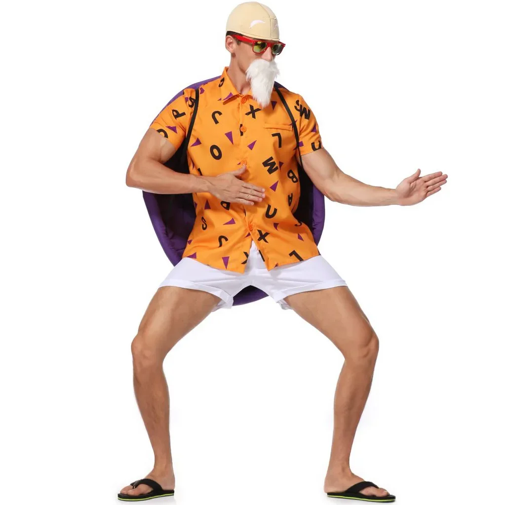 Master Roshi Tortoise Man Cosplay Uniforms Male Turtle Fairy Halloween ...