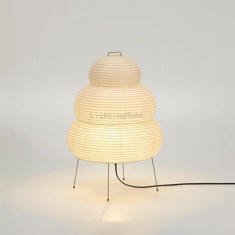 Japanese Design Akari Noguchi Yong Table Lamp White Rice Paper ...