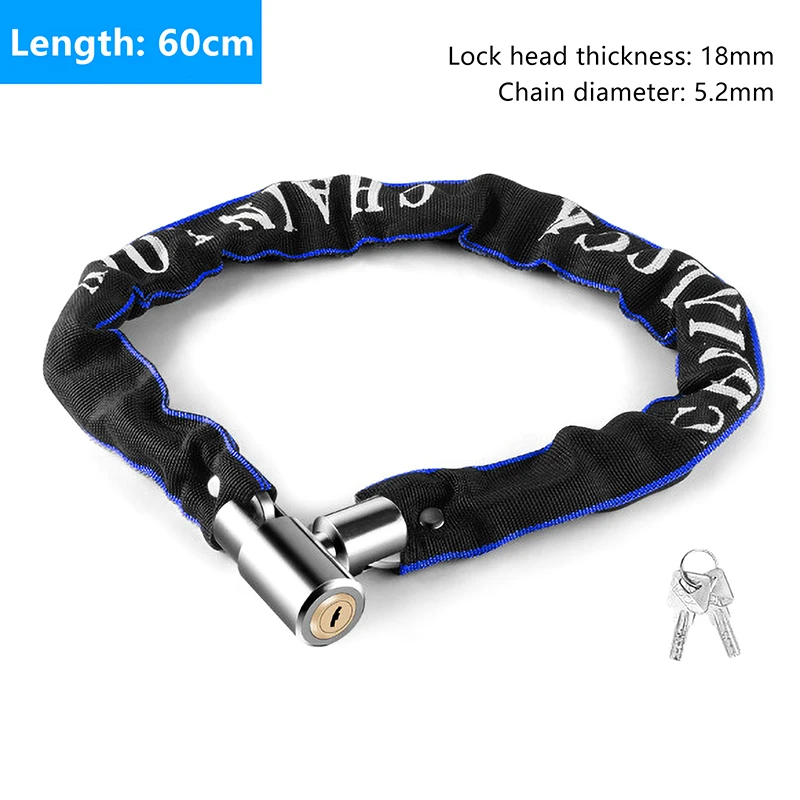 Bike Chain Lock Bicycle Heavy Duty Safety Lock 60CM Metal Anti-theft ...
