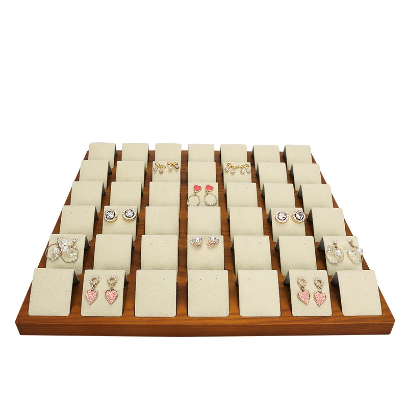 Solid Wood Earring Display Stand Fashion Ear Studs Show Shelf Rack ...