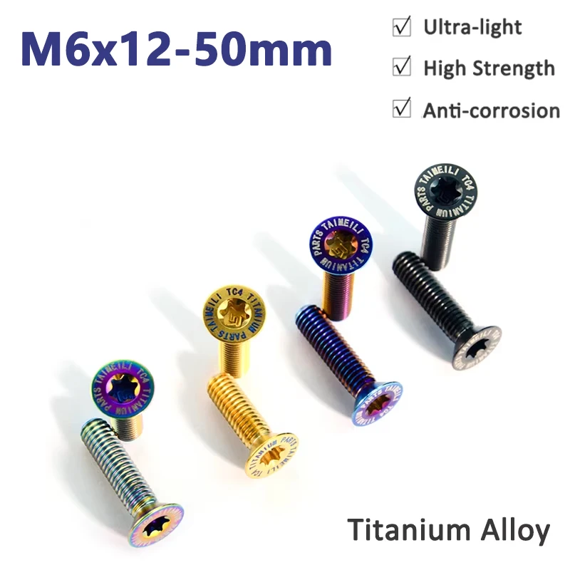 1Pcs Titanium Bolt M6 X 12 15 20 25 30 35 40 50mm Torx Flat Countersunk ...