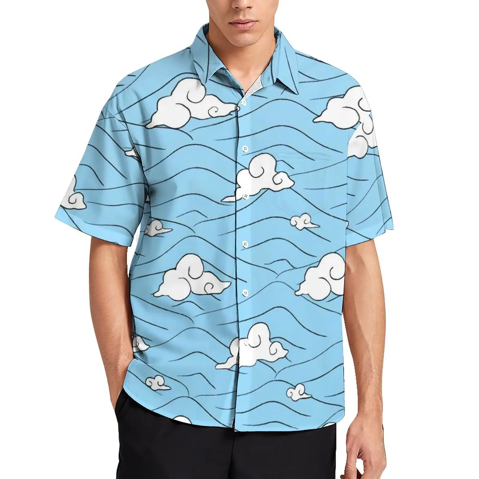Tanjiro-Kamado-Wave-Pattern-Casual-Shirt-Man-Cosplay-Anime-Kimetsu-No ...