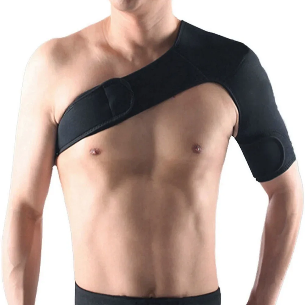 Men-Adjustable-Black-Shoulder-Brace-Support-Belt-Left-Right-Single ...