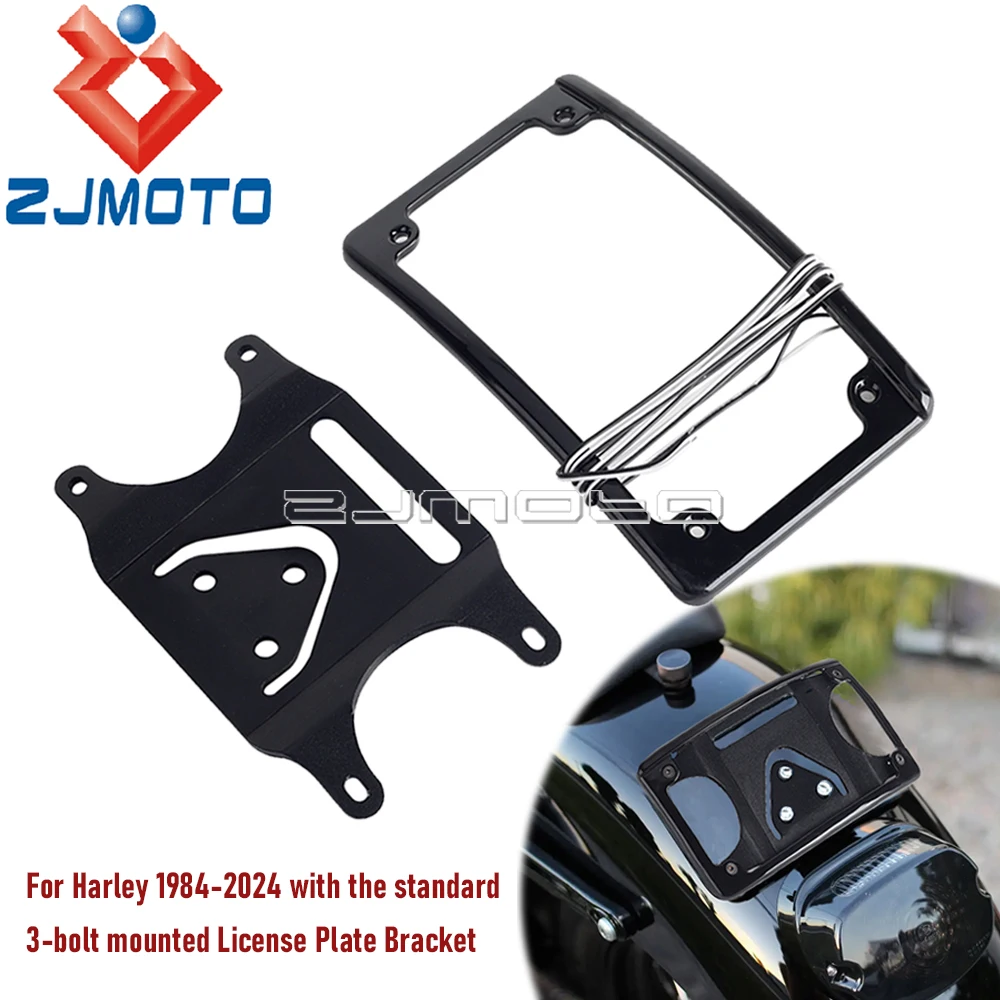 Motorcycle 3-Hole Mount License Plate Relocation Bracket For Harley ...