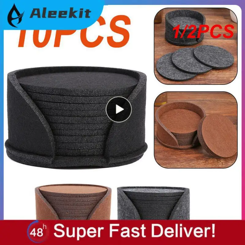 1-2PCS-Round-Felt-Coaster-Dining-Table-Protector-Pad-Heat-Resistant-Cup ...