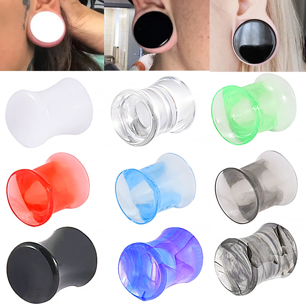 1PAIR-Acrylic-Hollow-Solid-Ear-Plugs-Earring-Ear-Tunnels-Gauges ...