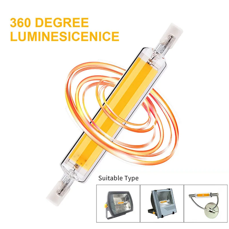 LED-R7S-COB-Glass-Tube-78mm-118mm-J78-J118-Super-Bright-COB-Light-Bulb ...