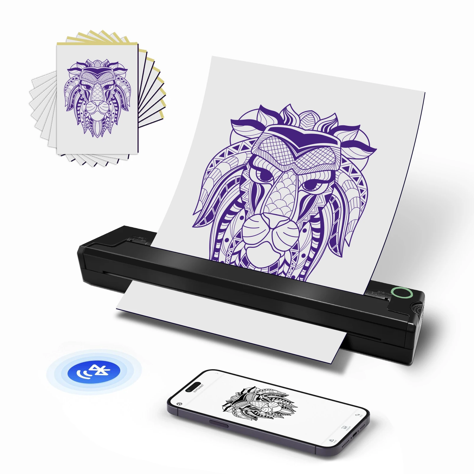 Portable A4 Thermal Printer Photo PDF Word Tattoo Print Document Memo ...