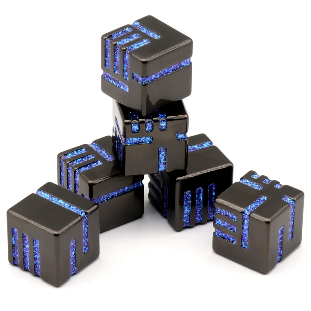 Engraved-Lines-Dice-D6-Metal-Dice-Set-6-Sided-Dice-Game-Dice-for-DND ...