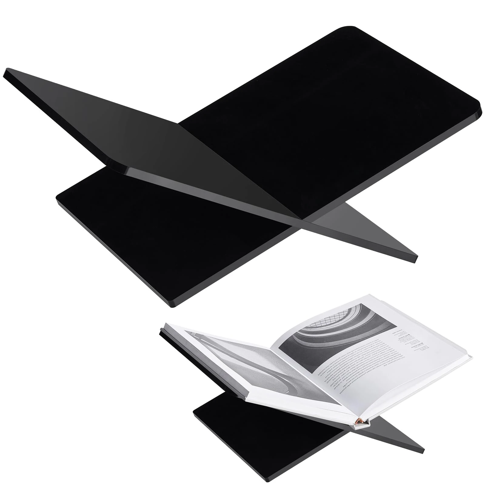 Black Acrylic Book Stand Holder,Open Bookstand for Display and Reading ...