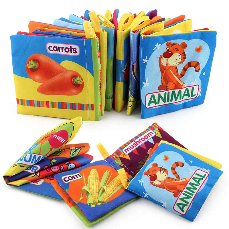 0-12Monthes-Baby-Cloth-Book-Fruits-Animals-Cognize-Puzzle-Book-Infant ...