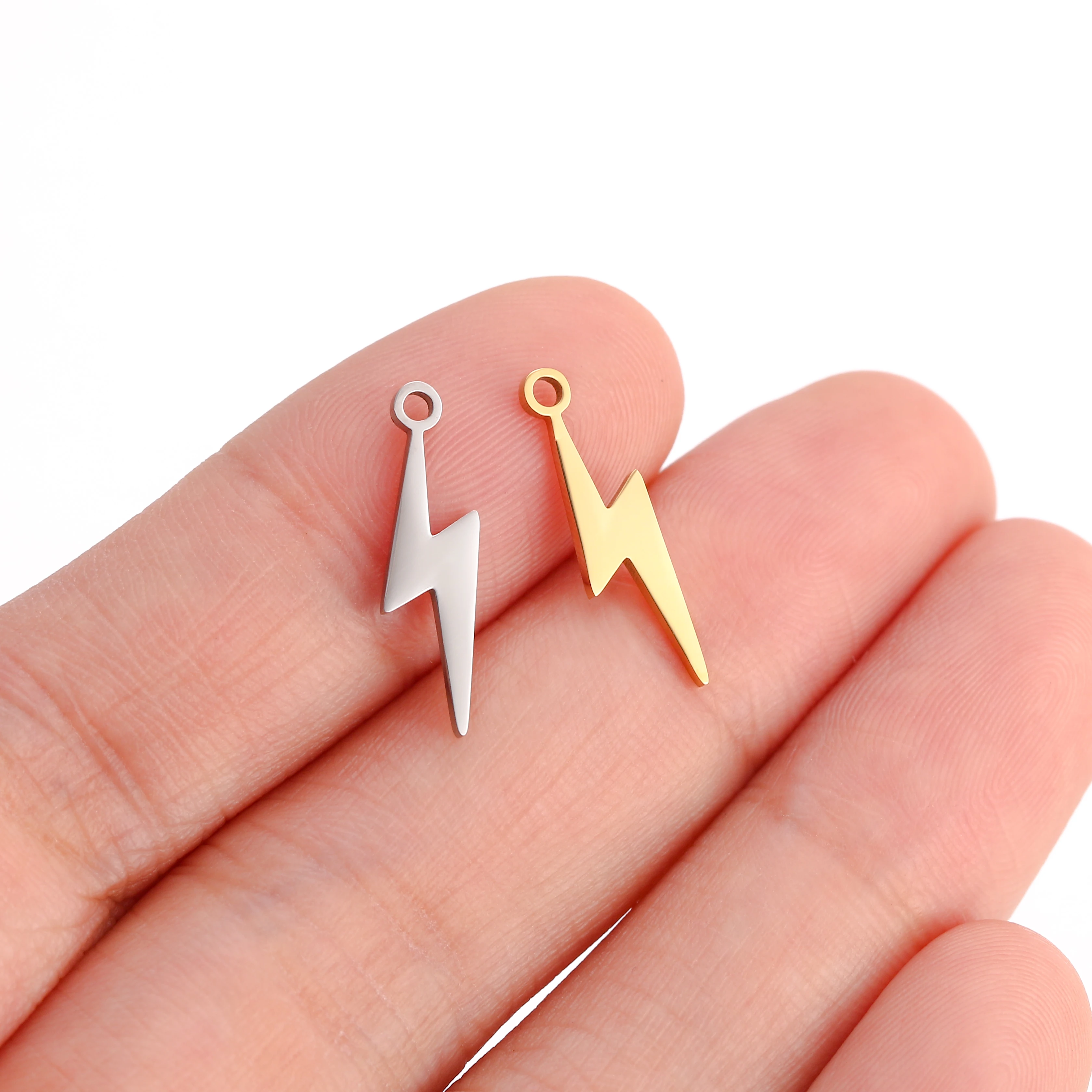 5Pcs-Lot-Stainless-Steel-Thunder-Flash-Pendants-Lightning-Bolt-Charms ...