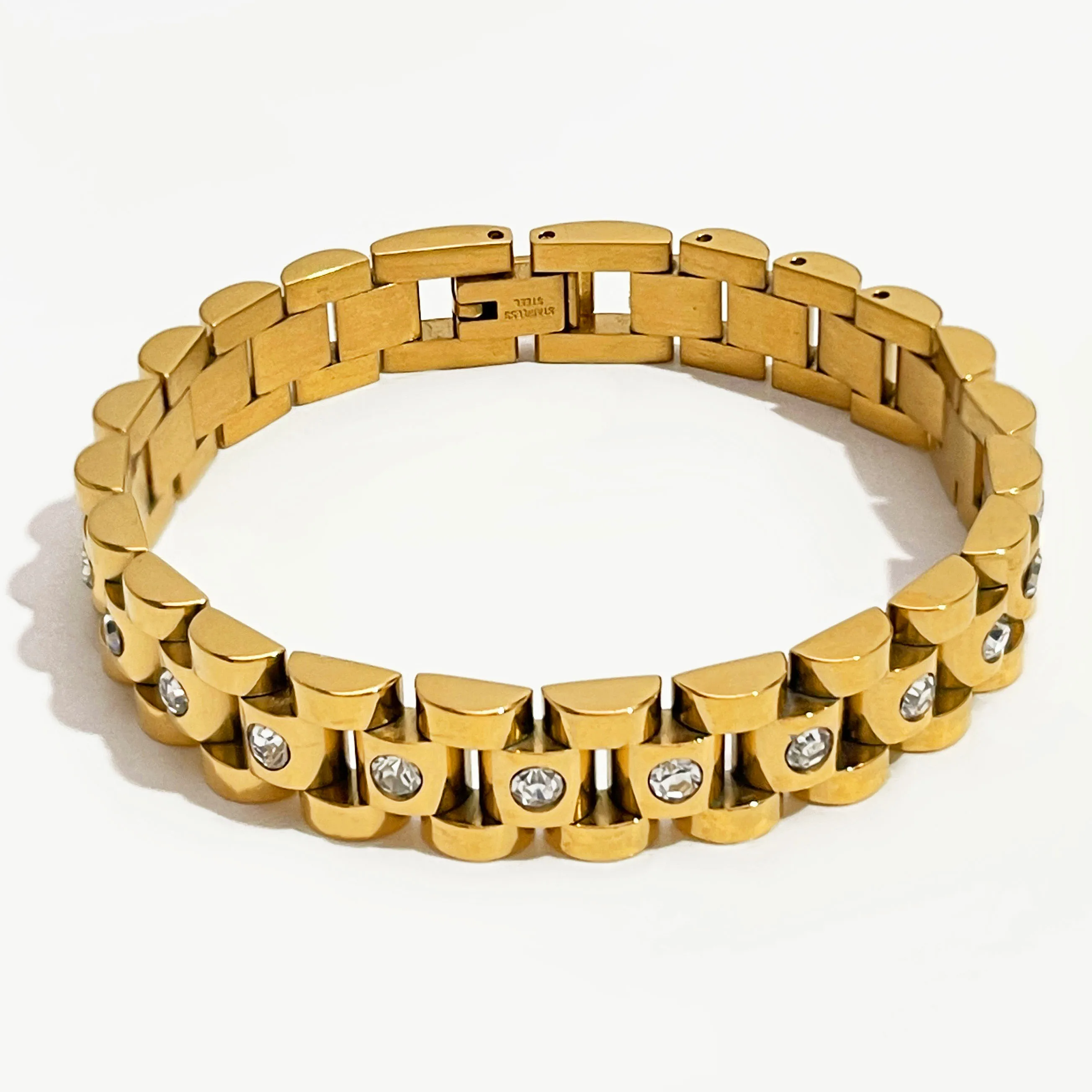 Peri-sbox-Waterproof-18cm-Stainless-Steel-Rhinestones-PVD-Gold-Plated ...