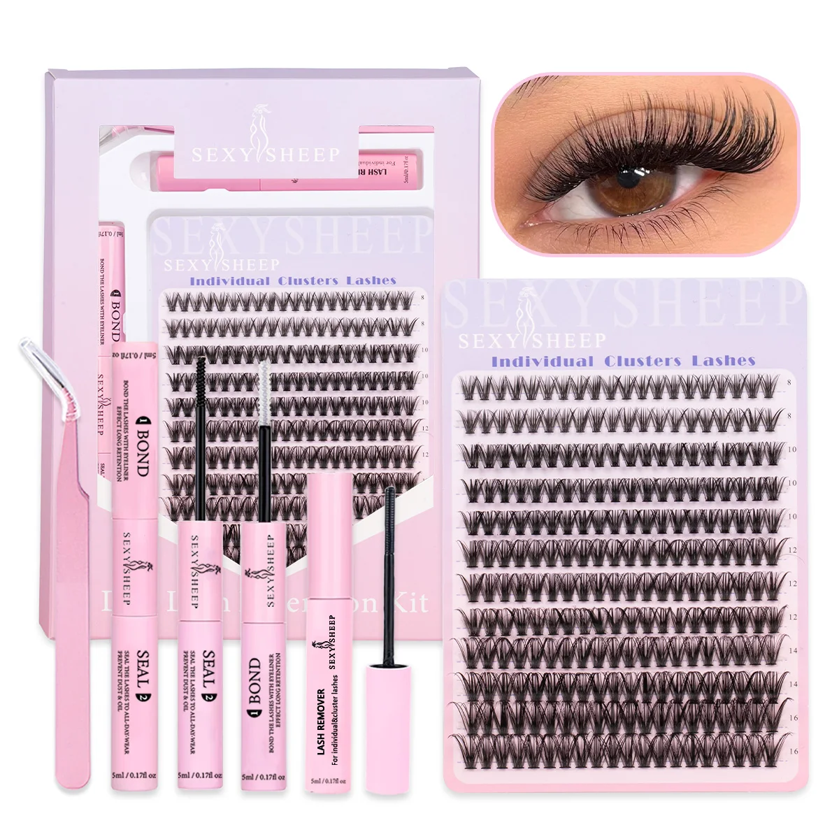 DIY Lash Extension Kit Lash Clusters Eyelash Extension Individual ...