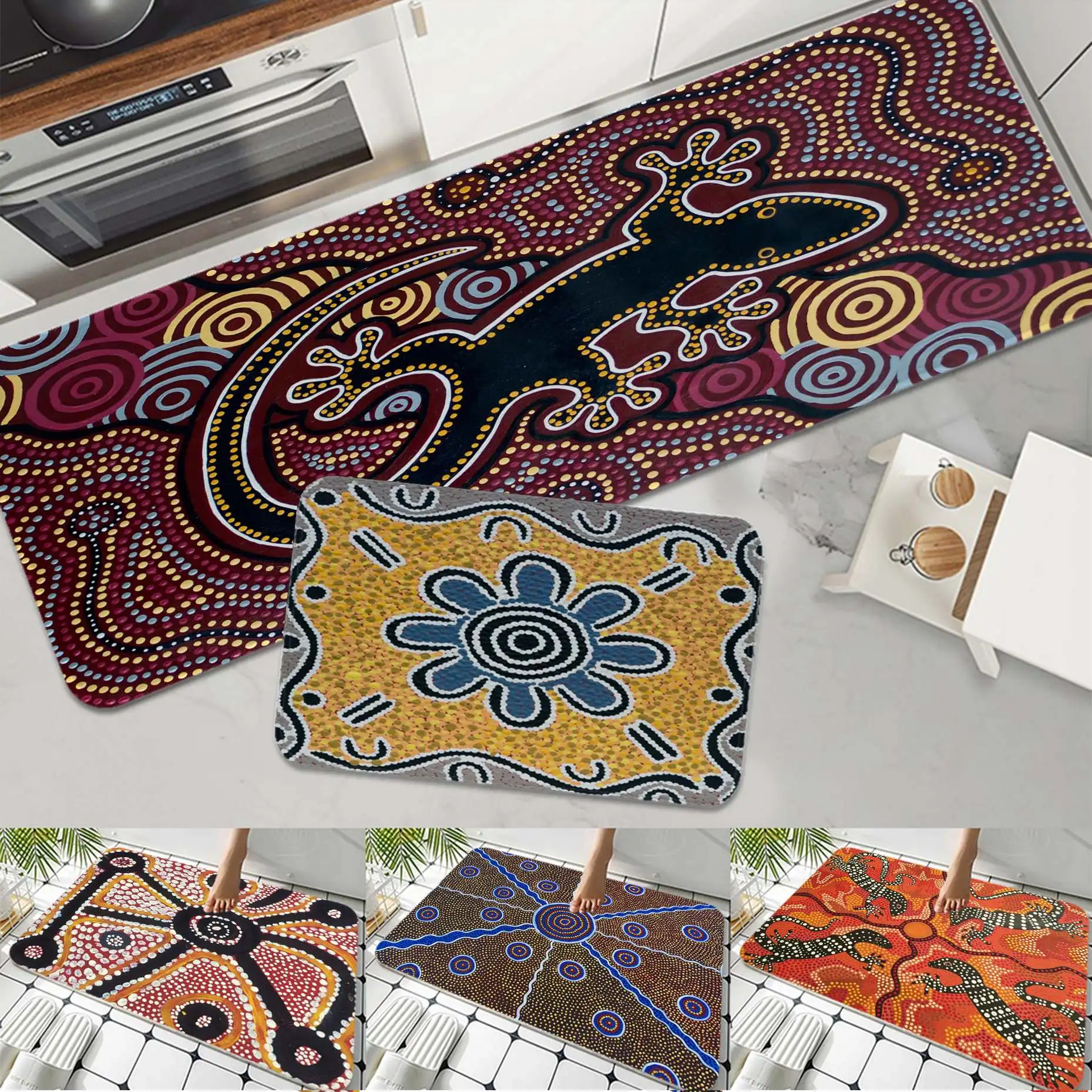 Aboriginal Flag Art Logo Room Mats Nordic Style Home Doormat Bathroom ...