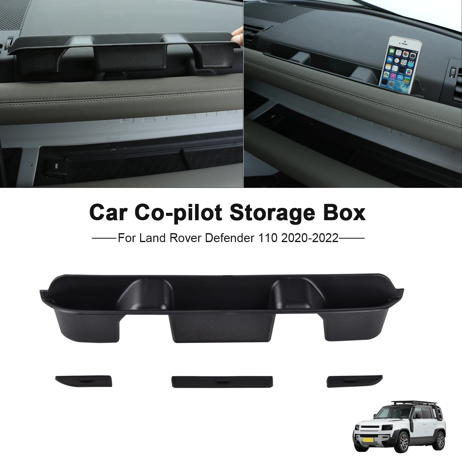 For-Land-Rover-Defender-110-2020-2022-Car-Co-pilot-Storage-Box-Armrest ...