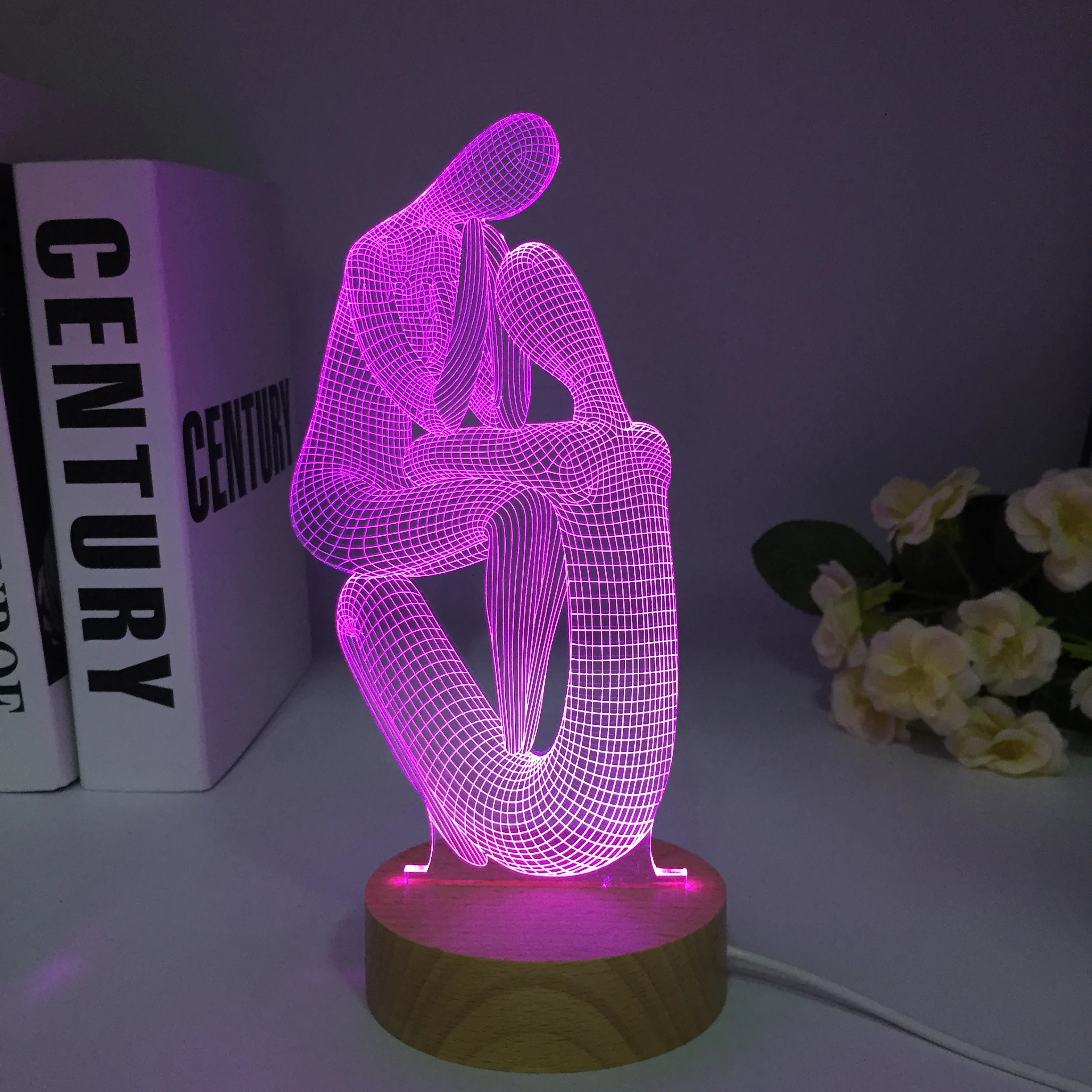 3d-Wooden-Mood-Lamp-Night-Light-Yoga-3D-LED-NightLight-Acrylic-Colorful ...