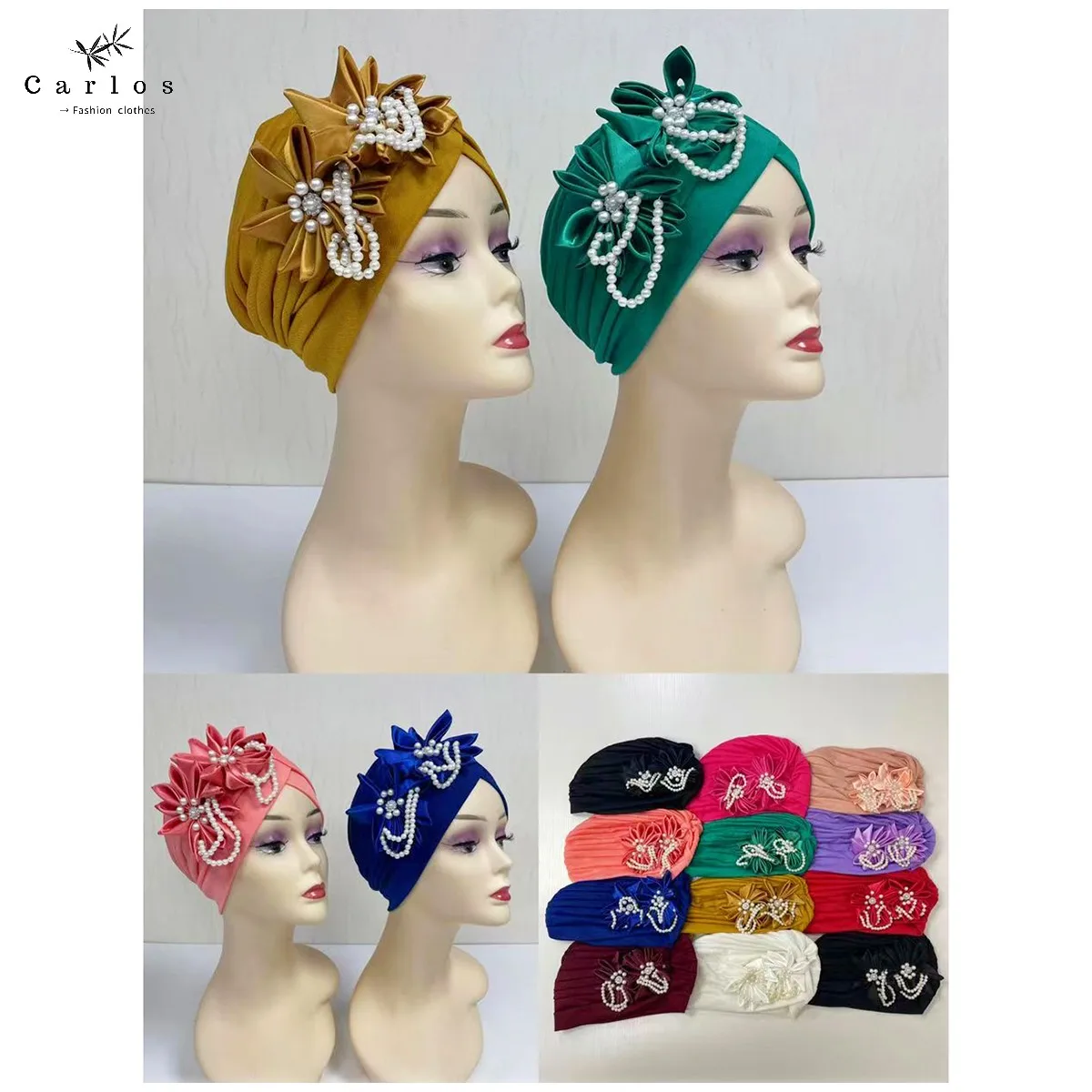 12-Pcs-Wholesale-New-Muslim-Big-Flower-Turban-Hat-Bonnet-Hot-Hijab ...