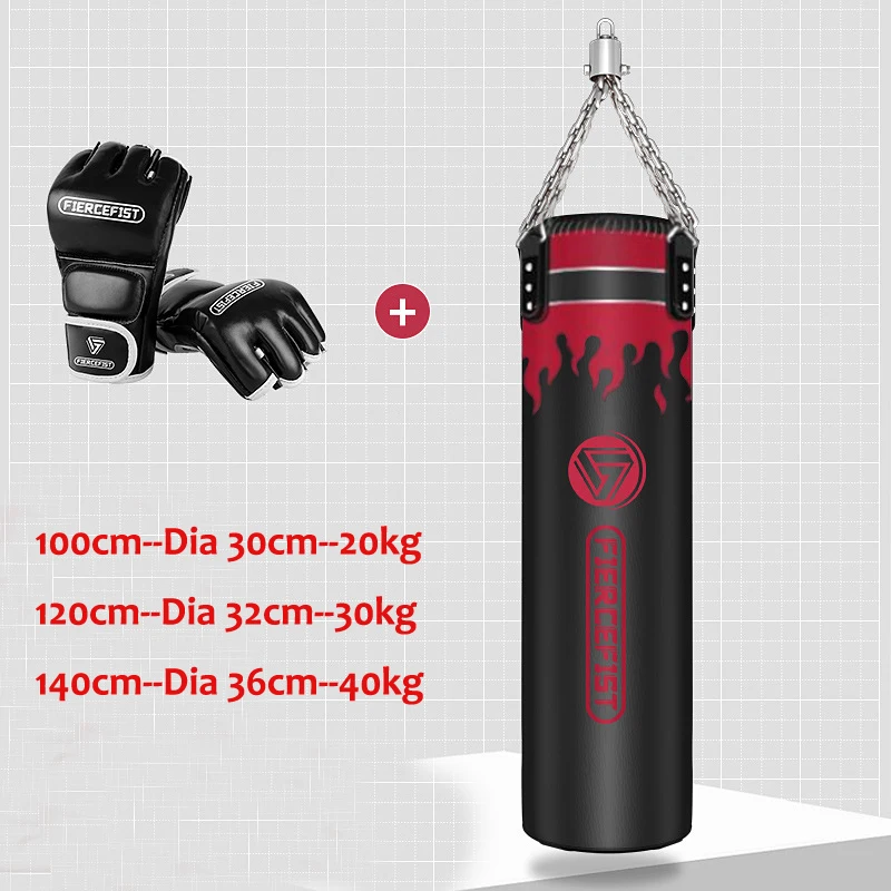 120-100-80CM-PU-Leather-Punching-Boxing-Bag-Sandbag-Heavy-Punching-Bags ...