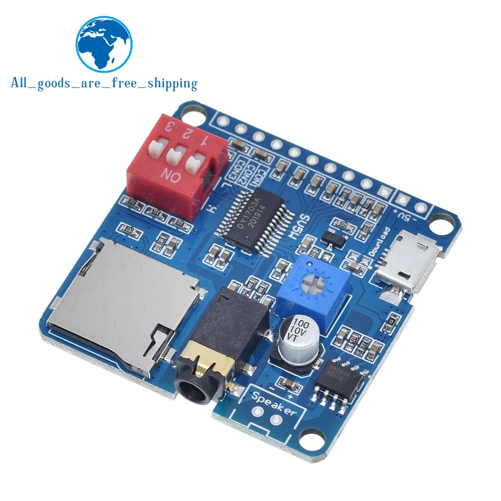 Voice Sound Playback Module Arduino MP3 Player Module UART I/O Trigger Class D Amplifier Board ...